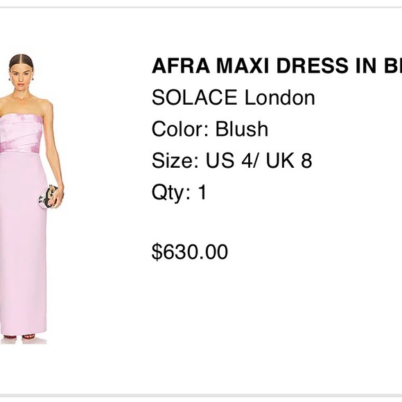 Solace London | Dresses | Solace London Afra Maxi Dress In Blush Us ...